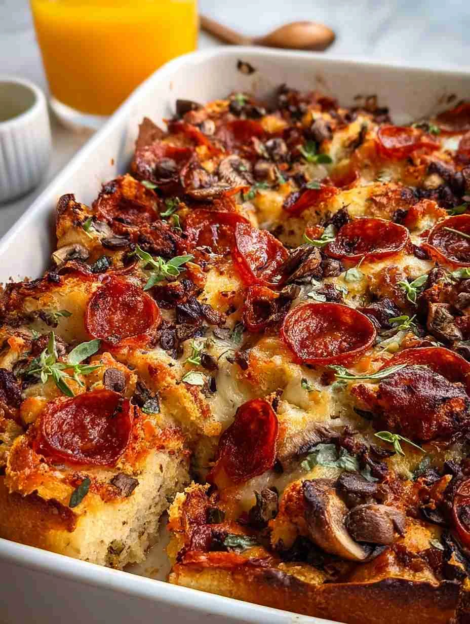 Pizza Strata Breakfast Casserole