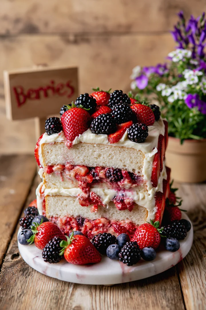 Delicious Berries and Cream Cake Recipe